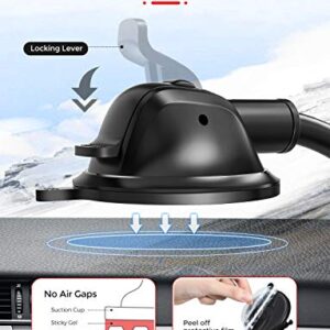 Car Cell Phone Holder Mount - Strong Suction Cup Windshield Dashboard Phone Holder, Long Arm Car Cell Phone Holder Compatible with iPhone 14 13 12 11 X 8 7 6 Series and Other Phones Under 6.9 inches