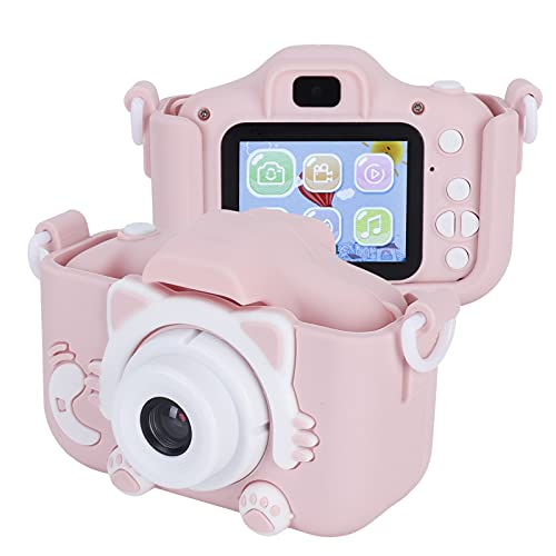 Children Camera, 40MP Cartoon Cat Photograph Camera 2.0in IPS Screen Kids Selfie Digital Camera with Puzzle Games Birthday Gifts (Pink)