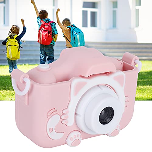 Children Camera, 40MP Cartoon Cat Photograph Camera 2.0in IPS Screen Kids Selfie Digital Camera with Puzzle Games Birthday Gifts (Pink)