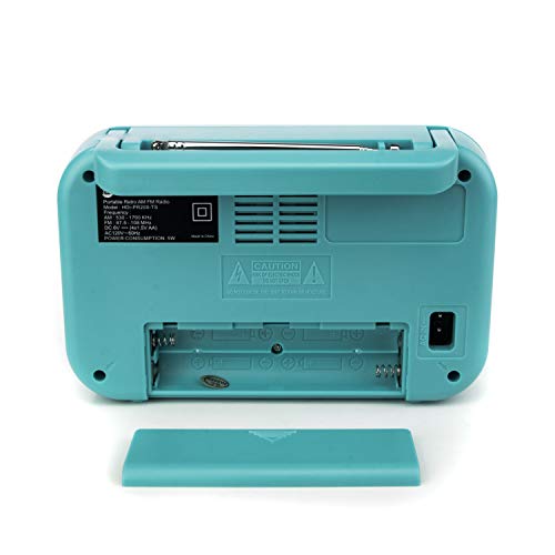 HDi Audio Radio Teal/Silver Premium Home Vintage Portable Retro Radio Classic AM/FM Radio with Built in Speakers + Headphone Jack