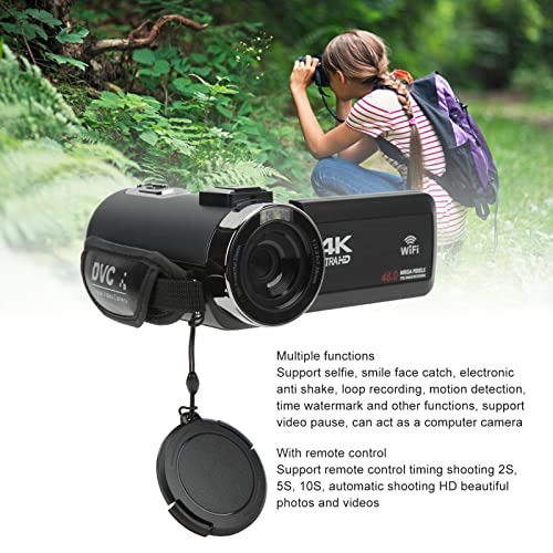 4K HD Digital Video Camera, 18X Digital Zoom Digital Recording Video Camera ABS for Shooting