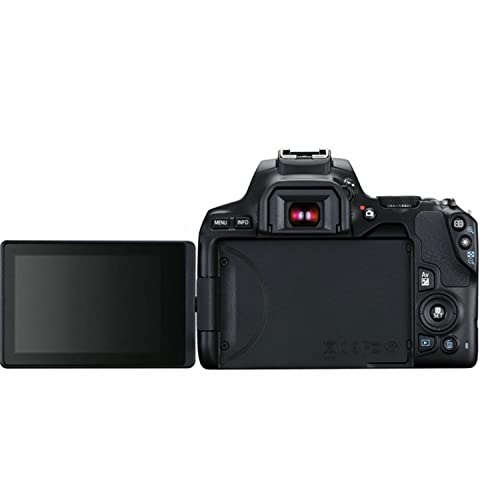 Canon EOS Rebel 250D DSLR Camera w/18-55mm F/3.5-5.6 Zoom Lens + 75-300mm F/4-5.6 III Lens + 420-800mm f/8.3 HD Lens +2X 64GB Memory + Hood + Case + Filters + Tripod + More (35pc Bundle)