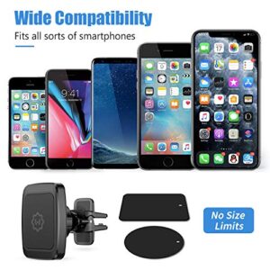 WixGear Magnetic Phone Car Mount, [2 Pack] Air Vent Car Phone Mount Holder, Phone Holder for Car with Twist-Lock Base, Compatible with All Smartphones