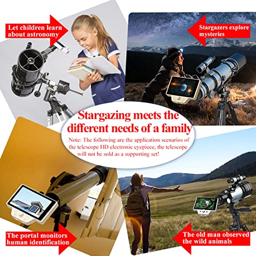 Telescope Electronic Eyepiece, 5 Inch HD Full View IPS Screen CMOS Electronic Digital Telescope Camera Lunar Astronomy Camera, for iOS for Android