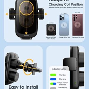 [Auto-Alignment Coil Version] ZOOAUX Wireless Car Charger, 15W Auto Clamping Car Charger Mount Air Vent Charging Phone Holder for iPhone 13 12 11 Xs X 8, Samsung Galaxy Z Flip3 S22 S21 S9 Note 10, etc