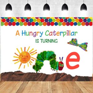 A Hungry Caterpillar is Turning One Birthday Backdrop Photocall Cartoon Caterpillar 1St Birthday Party Background Butterfly 5X3Ft Vinyl