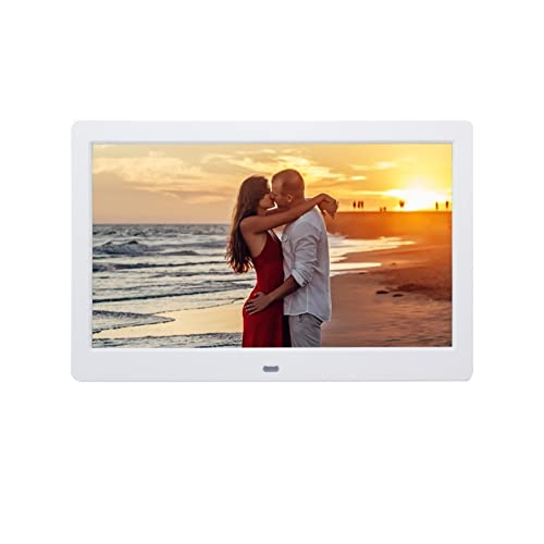 10 Inch Screen LED Backlight HD 1024 * 600 Digital Photo Frame Electronic Album Picture Music Movie Full Function (Color : White, Size : AU Plug)