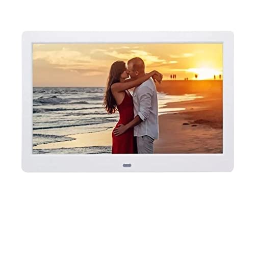 10 Inch Screen LED Backlight HD 1024 * 600 Digital Photo Frame Electronic Album Picture Music Movie Full Function (Color : White, Size : AU Plug)