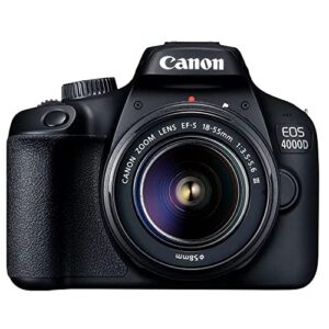 Canon EOS 4000D (Rebel T100) DSLR Camera w/18-55mm F/3.5-5.6 Zoom + 75-300mm F/4-5.6 III + EF 50mm f/1.8 STM + 420-800mm f/8.3 HD Telephoto Lens + 2X 64GB Memory+Hood+Filters+Tripod+More (35pc Bundle)