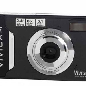 Vivitar Vivicam 5024 5.1MP Digital Camera, 8x Digital Zoom, 2.4" Screen, SD Card, Black