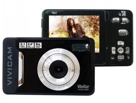 Vivitar Vivicam 5024 5.1MP Digital Camera, 8x Digital Zoom, 2.4" Screen, SD Card, Black