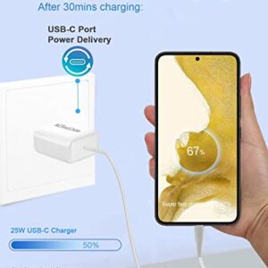 25W Super Fast USB C Charger Adapter and Cable for Samsung Galaxy S22 S23 Plus Ultra/S20 S21 FE A54 5G A53 A52,Note 20 10,Google Pixel 6 7 Pro,PD 3.0 Plug/Wall Charging Block for iPhone 13 14 Pro Max