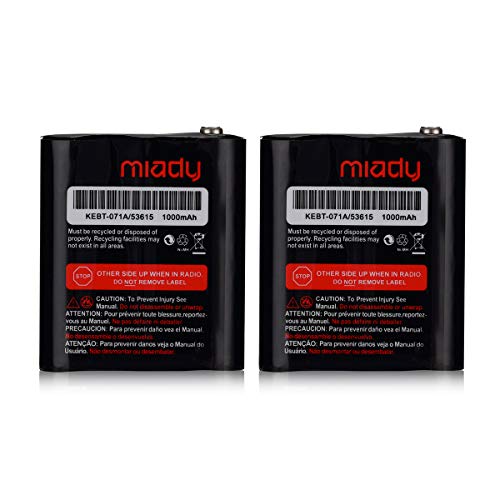 Miady Pack of 2 Two-Way Radio Rechargeable Batteries 3.6V 1000mAh for Talkabout Motorola 53615 KEBT-071A KEBT-071-B KEBT-071-C KEBT-071-D