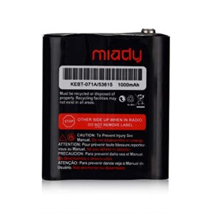 Miady Pack of 2 Two-Way Radio Rechargeable Batteries 3.6V 1000mAh for Talkabout Motorola 53615 KEBT-071A KEBT-071-B KEBT-071-C KEBT-071-D