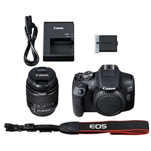 Canon EOS 2000D (Rebel T7) DSLR Camera w/18-55mm F/3.5-5.6 Zoom Lens + 420-800mm f/8.3 HD Telephoto Lens + 2X 64GB Memory + Hood + Case + Filters + Tripod + More (35pc Bundle)