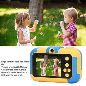 Childrens Camera, Support Video Recording Kid Camera Digital One Click Switching Cartoon Photo Frame Blue ABS Material for Girls for Outdoor