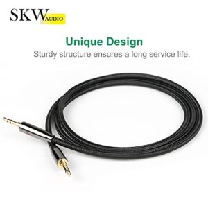 SKW Aux Cable for Car(Hi-Fi Sound),3.5 mm to 3.5 mm Aux Cord/Stereo Audio Cable/Audio Jack Cable/Headphone Cable for Home Stereo,iPhone,iPod,IPad,Echo Dot,Sony & More 3.2ft/1M