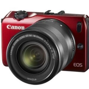 Canon EOS-M Mirrorless Digital Camera with EF-M 18-55mm f/3.5-5.6 IS STM Lens (Red) - International Version (No Warranty)