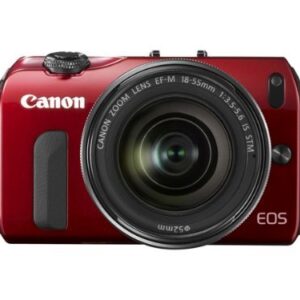 Canon EOS-M Mirrorless Digital Camera with EF-M 18-55mm f/3.5-5.6 IS STM Lens (Red) - International Version (No Warranty)