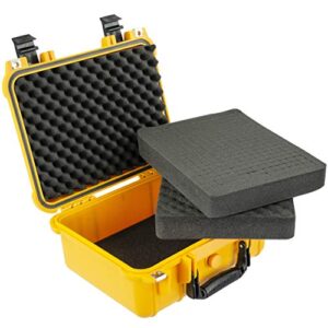 Eylar Protective Hard Case Water & Shock Proof w/Foam TSA Approved 13.37 inch 11.62 inch 6 inch Yellow