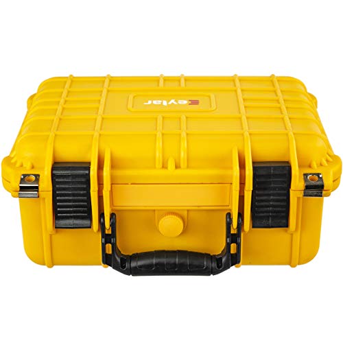 Eylar Protective Hard Case Water & Shock Proof w/Foam TSA Approved 13.37 inch 11.62 inch 6 inch Yellow