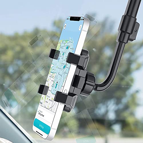 VOKEEH Phone Holder Rearview Mirror Car Phone Holder Mount,Rotatable and Retractable 360-degree Rotation Adjustment for Most Car &Phone