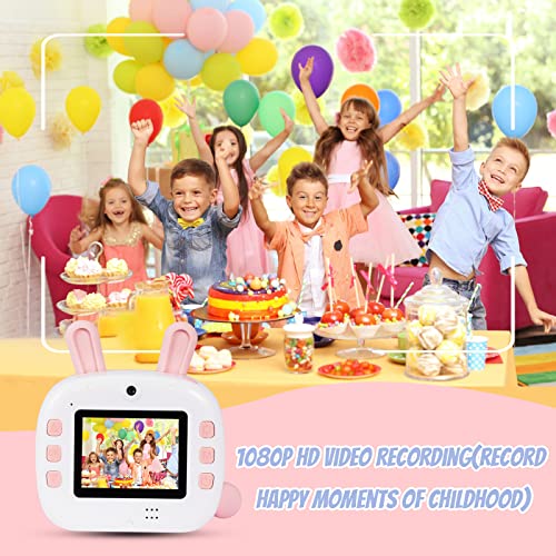 JECAURS Instant Print Camera for Kids, WiFi Kids Camera with 32GB Memory Card, Dual Lens, Print Paper, Color Pens Set, Kids Selfie Video Printable Camera for Girls and Boys