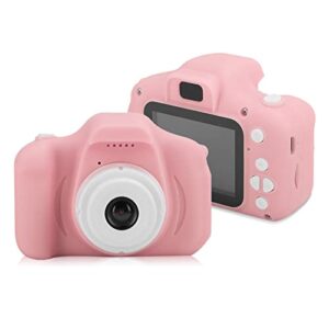 Children Camera,HD Cartoon Digital Video Camera Toy for Children Kids,2.0in IPS Screen,Multiple Cartoon Photo Frames,Taking Photos,Recording Videos,DIY Photos (Pink)