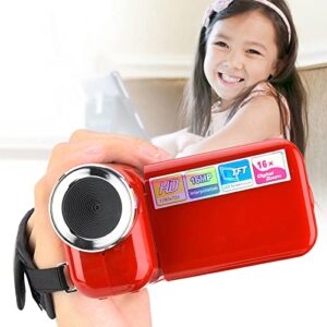 Portable Child DV Camera, 16X Digital Zoom, HD Camera, Support Memory Card, Children's Toys with TFT LCD Sceen (Red)