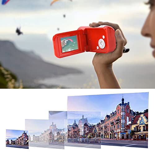 Portable Child DV Camera, 16X Digital Zoom, HD Camera, Support Memory Card, Children's Toys with TFT LCD Sceen (Red)