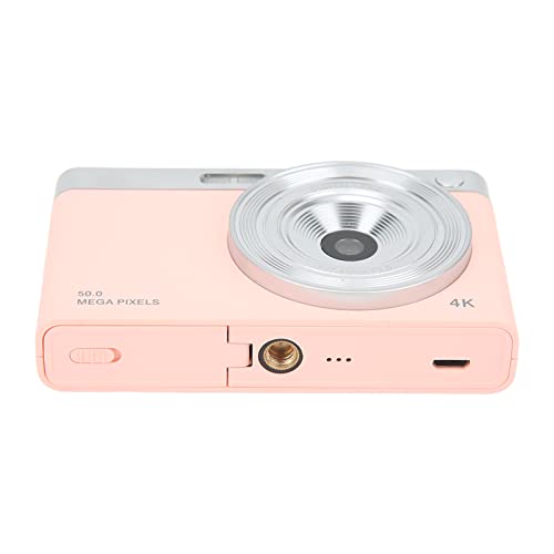 Digital Camera, 4K Digital Camera 2.88in IPS HD Mirrorless Camera AF Autofocus 16X Zoom 50MP Camera for Macro Shooting (Pink)