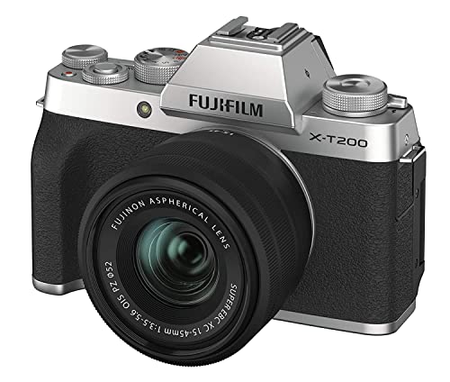 Fujifilm X-T200 Mirrorless Digital Camera w/XC15-45mm Kit - Silver