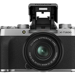 Fujifilm X-T200 Mirrorless Digital Camera w/XC15-45mm Kit - Silver