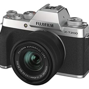 Fujifilm X-T200 Mirrorless Digital Camera w/XC15-45mm Kit - Silver