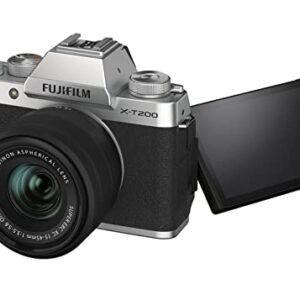 Fujifilm X-T200 Mirrorless Digital Camera w/XC15-45mm Kit - Silver