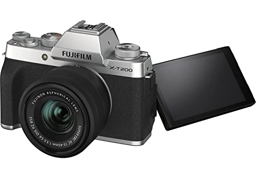 Fujifilm X-T200 Mirrorless Digital Camera w/XC15-45mm Kit - Silver