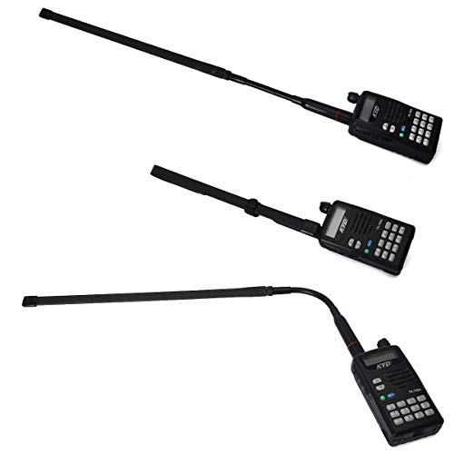 HYS CS Tactical SMA Male Antenna Dual Band VHF/UHF 2m/70cm 18.7inch Foldable Antenna with Gooseneck for TYT MD-UV380 YAESU VX-6R Kenwood Retevis RT82 RT3 Two-Way Radio