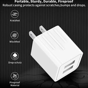 USB Wall Charger, tiavalmax 4-Pack 2.1A Dual Port USB Cube Power Adapter Charger Plug Block Charging Box Brick for iPhone,iPad,Samsung Galaxy,Google Pixel,Moto, LG, HTC, Motorola,Oneplus,Nokia,Kindle