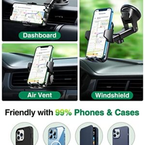 VANMASS Universal Car Phone Mount,【Patent & Safety Certs】 Upgraded Handsfree Dashboard Stand, Phone Holder for Car Windshield Vent, Compatible iPhone 14 13 12 11 Pro Max Xs XR X, Galaxy (Green)