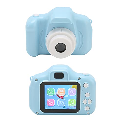 Oumefar Toddler Camera, Blue Front Rear 8MP Digital Camera Cute 400mAh Capacity 1080P HD Video with 32G Memory Card for Outdoor for Boys Digitalcamera