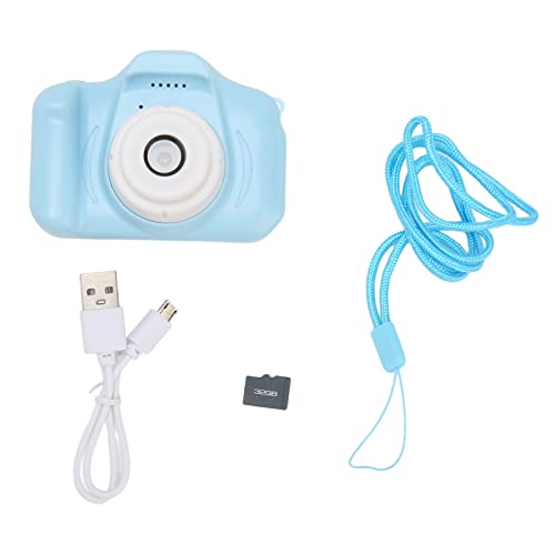 Oumefar Toddler Camera, Blue Front Rear 8MP Digital Camera Cute 400mAh Capacity 1080P HD Video with 32G Memory Card for Outdoor for Boys Digitalcamera