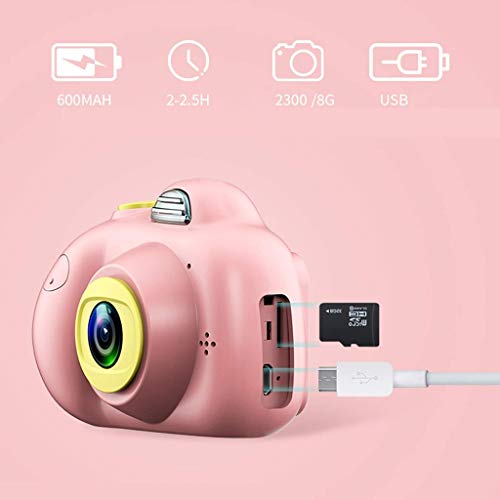 LKYBOA Kids Toys Camera Girls Boys Compact Cameras for Children Best Gift for 5-10 Year Old Boy Girl 8MP HD Video Camera Creative Gifts (Color : Pink)