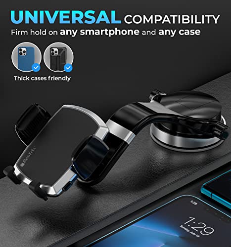 Bestrix Phone Holder for Car, Phone Mount for car Car Phone Mount, Cell Phone Car Phone Holder Compatible with iPhone 14 13 12 Pro, Xr,Xs,XS MAX,XR,X, Galaxy S22 & All Smartphones (Cradle)