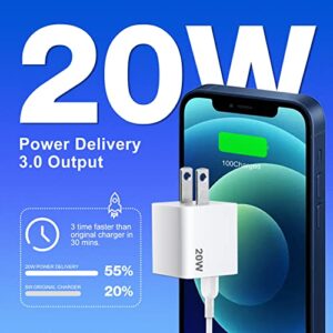 20W USB C Charger PD Fast Charger Block USB-C Wall Charger Power Adapter Compatible with iPhone 13/13 Pro Max/iPhone 14/12 Pro Max/SE/11,Pixel,Galaxy S21/S20/Note 10, iPad Mini/Pro Type c Fast Charger