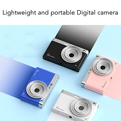 4K Digital Camera,2.88in IPS HD Mirrorless Camera,AF Autofocus 16X Digital Zoom 50MP Video Camera,Photography Camera with LED Fill Light,Macro Shooting (Blue)