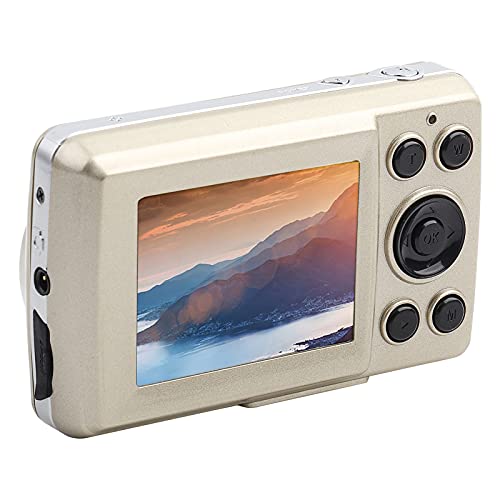 Digital Camera 720P Full HD Compact Camera 36MP Vlogging Camera with 16X Digital Zoom, Photo Camera 2.4 Inch LCD Mini Video Camera for Students Children Adults Beginners (Gold)