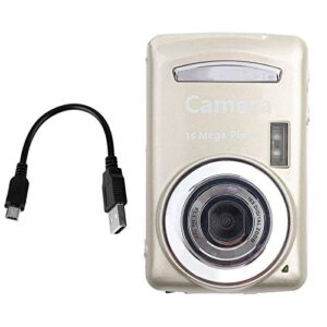 Digital Camera 720P Full HD Compact Camera 36MP Vlogging Camera with 16X Digital Zoom, Photo Camera 2.4 Inch LCD Mini Video Camera for Students Children Adults Beginners (Gold)