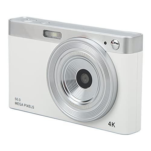 4K Digital Camera,2.88in IPS HD Mirrorless Camera,AF Autofocus 16X Digital Zoom 50MP Video Camera,Photography Camera with LED Fill Light,Macro Shooting (White)