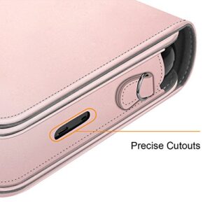 Fintie Protective Case for Polaroid POP 2.0 2 in 1- Premium Vegan Leather Bag Cover with Removable Strap for Polaroid POP 2.0 3x4 Instant Print Digital Camera, Rose Gold