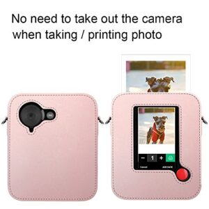 Fintie Protective Case for Polaroid POP 2.0 2 in 1- Premium Vegan Leather Bag Cover with Removable Strap for Polaroid POP 2.0 3x4 Instant Print Digital Camera, Rose Gold